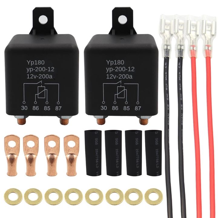 4Pin DC 12V 200A Battery Isolator Relay Start On/Off Car Power Switch ...