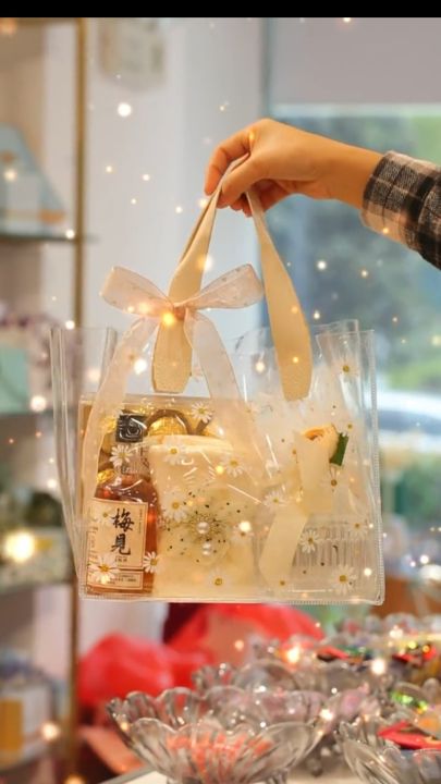 PVC Transparent Lunchbag Clear tote bag Loot bag Gift packaging Clear ...