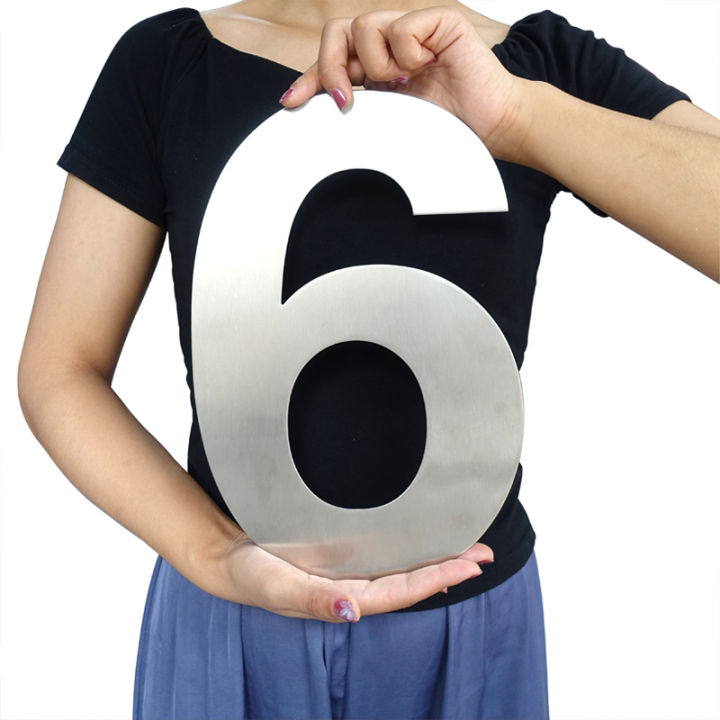 30cm Big House Number Stainless Steel Address Sign #0-9 Outdoor Silver ...