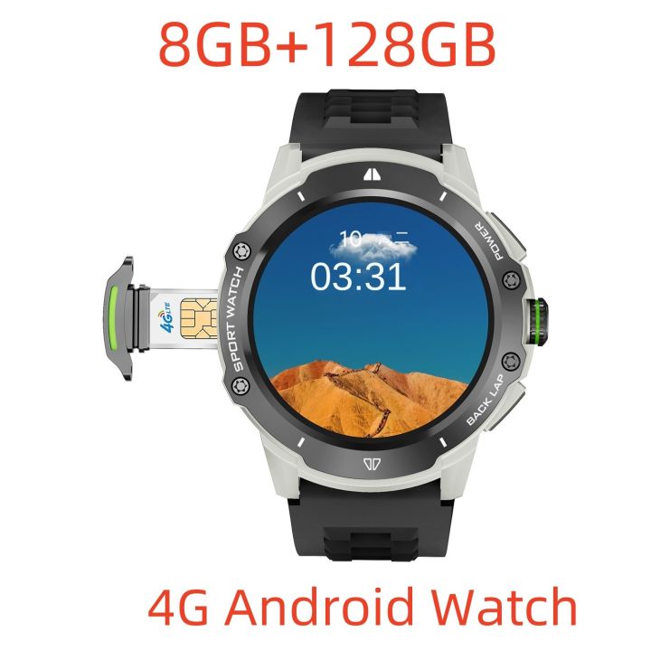 2024 KB08 Smart Watch 4G Network SIM Card 1.43''AMOLED 200W Camera with GPS Wifi Google Play ...