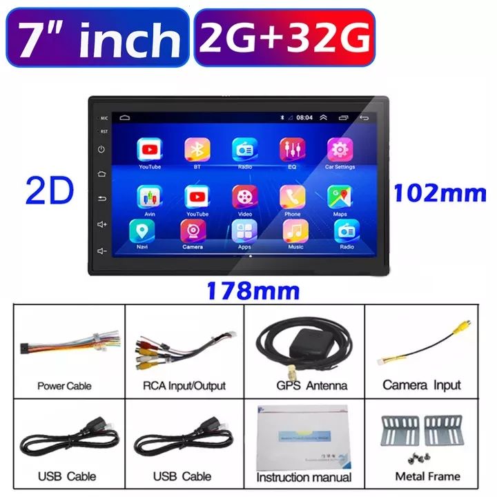 🔝 Original 【24 hours delivery】monqiqi 2 DIN Android 10 CarPlay Auto car radio GPS multimedia ...