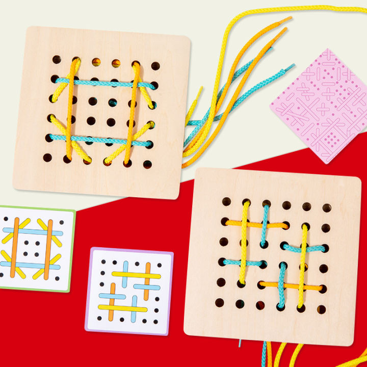 Montessori Early Education Threading Board Teaching Aids 2-3-6 Years ...