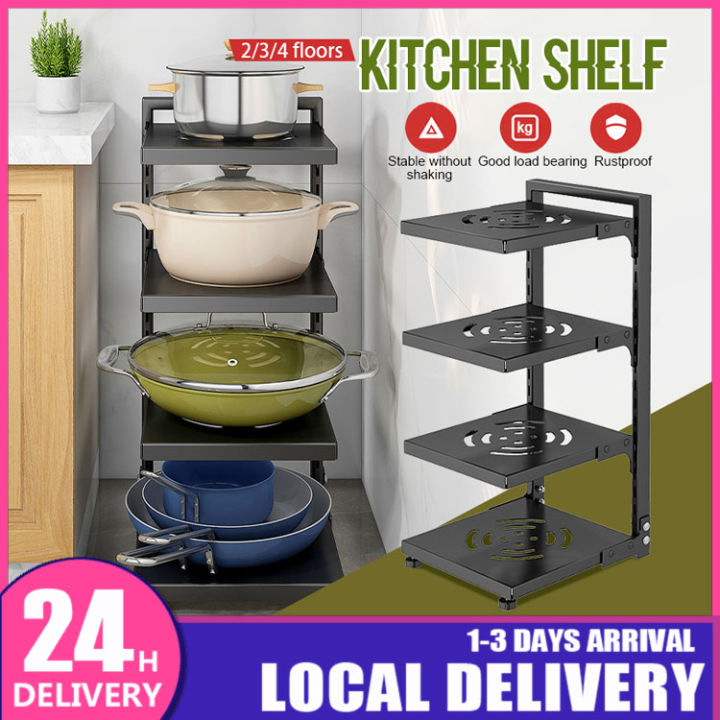 Pot Rack Pot and Pan Rack Adjustable Kitchen Under Sink Multipurpose ...