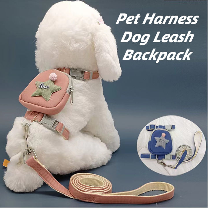 Multifunction Pet Harness Leash with Backpack Going Out Walking Dog ...