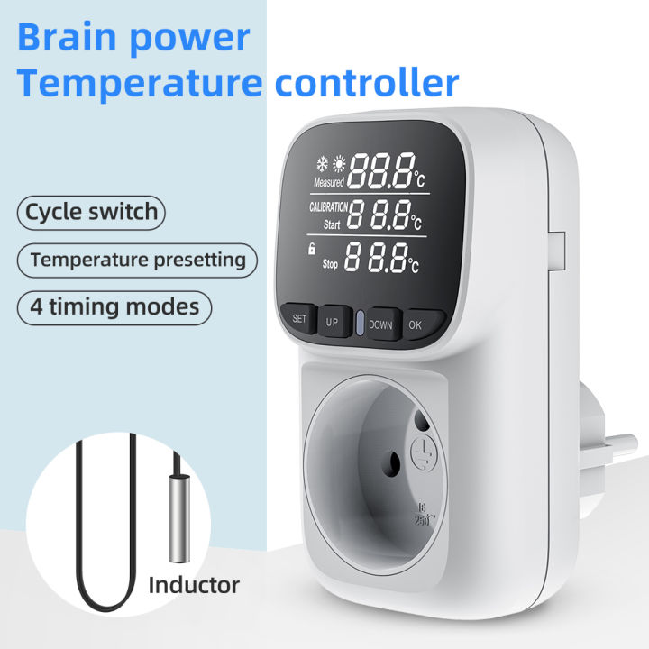 Digital Temperature Controller Socket Thermostat Eu Plug 220v With Timer Switch Lazada Ph