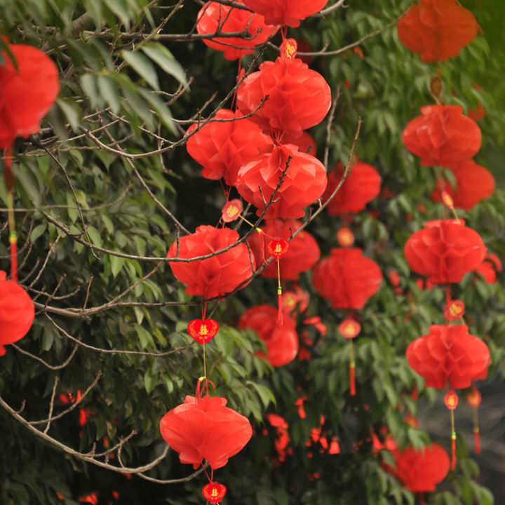 2023 CNY Chinese New Year Lanterns Decoration Red Paper Lantern Chinese ...