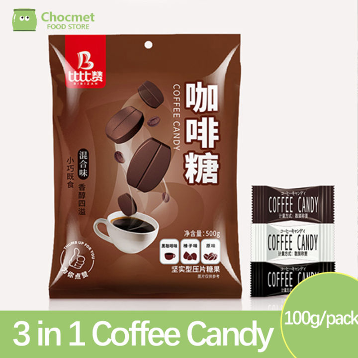 Chocmet 3 in 1 Mixed Flavor Instant Coffee Candy Snacks For Energy 100g ...