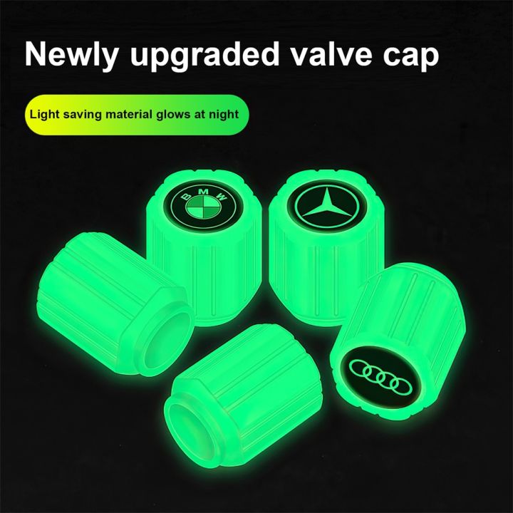 【Ann-Car】4Pcs Universal Luminous Tire Valve Cap Car Wheel Hub Glowing ...