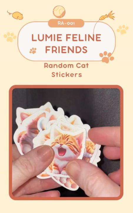 Large Cat Stickers in paper sticker - 20pcs. Lumie Feline Friends ...