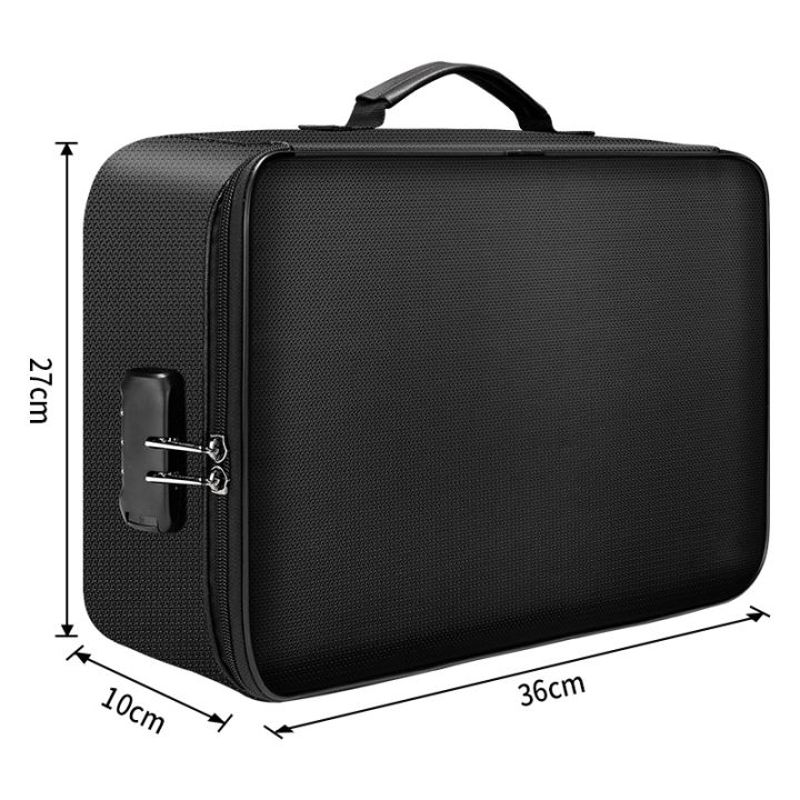 Document Storage Bag Organizer with Lock Waterproof 3 layer Travel File ...