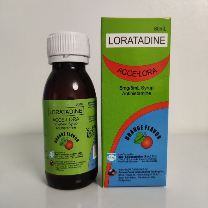 Loratadine Syrup 5mg/5mL Acce Lora for Kids Allergy Relief long lasting ...
