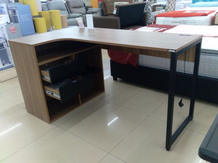 Meja kerja informa heigen cokelat meja kantor meja komputer | Lazada ...
