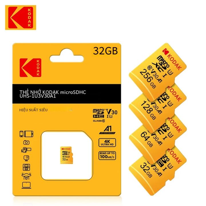 KODAK 64GB Thẻ Micro SD HD Bộ Nhớ Camera Cho Điện Thoại Di Động PC Tai ...