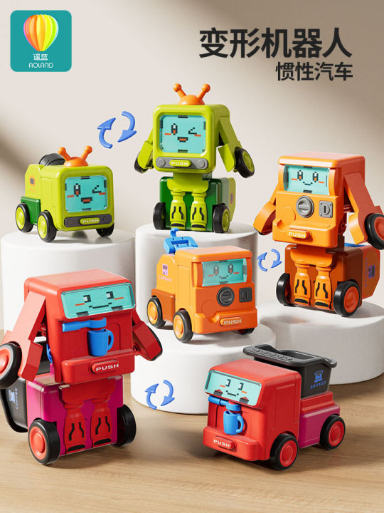 Kids Deformation Excavator Toy Car Bus Reversing Project Tilting Crane ...