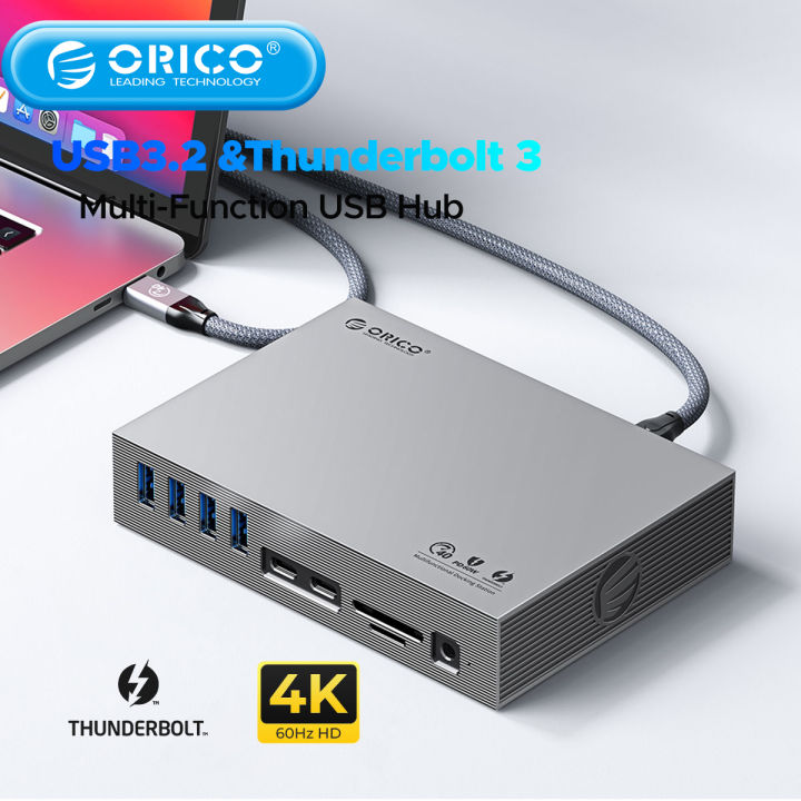 ORICO Thunderbolt 3 USB C Docking Station Triple Display Type C to 8K60Hz DP 40Gbps HUB RJ45 3 ...