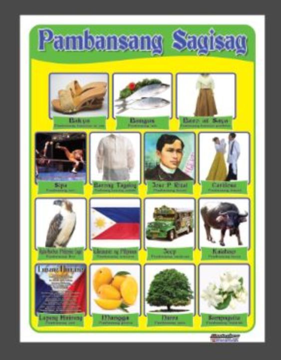 EDUCATIONAL TARPAULIN POSTER PAMBANSANG SAGISAG 45X60IN | Lazada PH