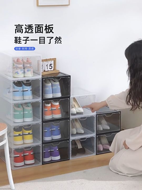 Wenner Acrylic Shoe Box Organizer Dustproof Stackable Shoe Storage ...