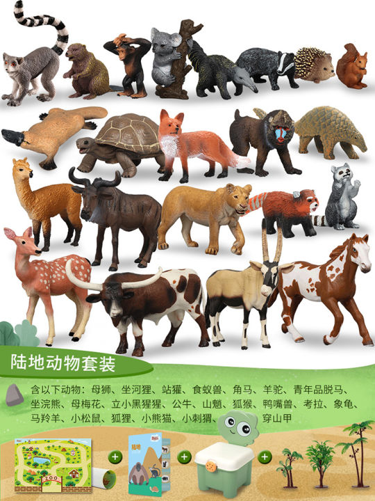 Artificial Animal Toy Model Set Land Zoo Koala Sika Deer Orangutan ...