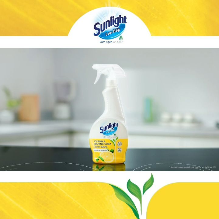 Combo 2 Chai Nước lau bếp Sunlight Chanh & Baking soda|Phiên bản nâng ...
