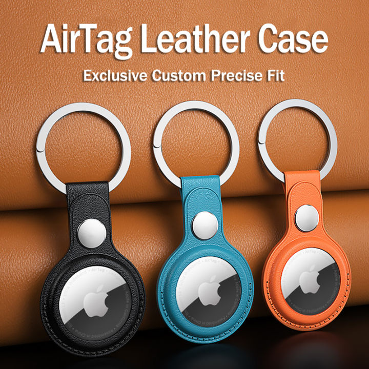 Leather Case For Apple AirTag Locator Tracker Air Tag With Keychain ...