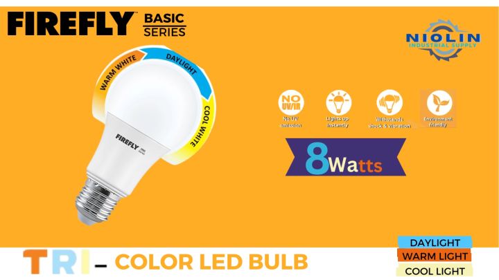 FIREFLY Tri-Color LED Bulb (8Watts) | Lazada PH