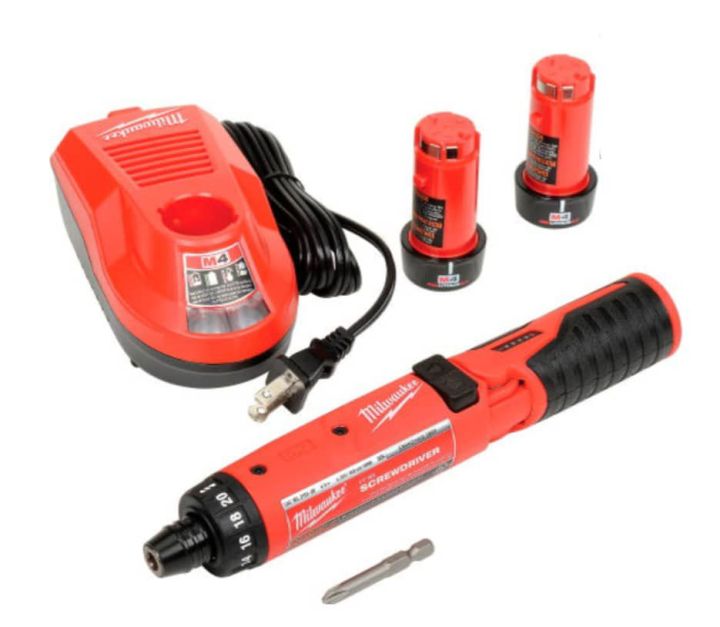 Milwaukee M4-D-202 (1/4" 2-Speed Hex Screwdriver Kit) / M4-B2 Battery ...