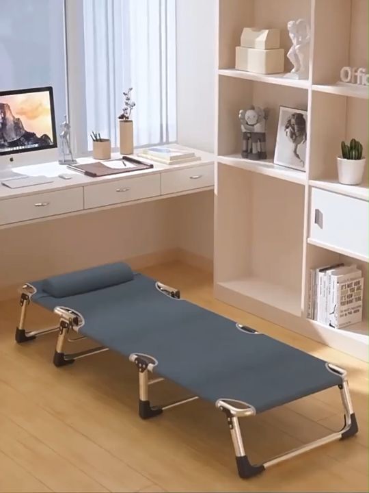 Folding Bed Single Heavy Duty Portable Bed Family Office Nap Bed with ...