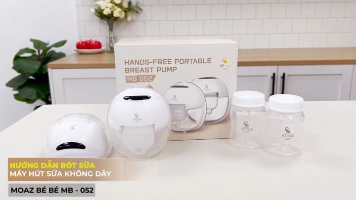 (HỎATỐC-1H) Máy hút sữa không dây MOAZ BÉBÉ MB-052, Máy kích sữa, vắt ...