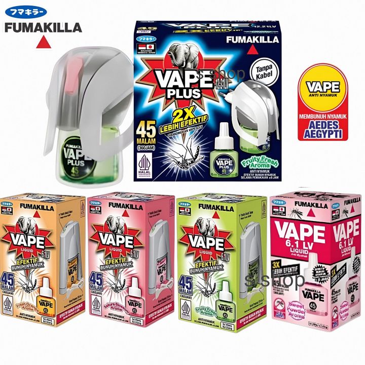fumakilla Vape obat nyamuk liquid elektrik tanpa kabel 45 ml / 45 malam ...