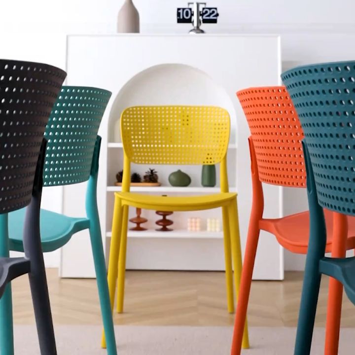 (8 Colors)Home Chair Dining Chair Plastic Chair Nordic Stool Chair Back ...
