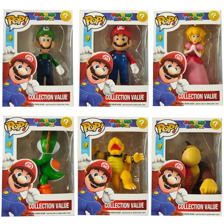 FUNKO POP Super Mario Bros Figure Princess Peach Bowser Luigi Yoshi ...