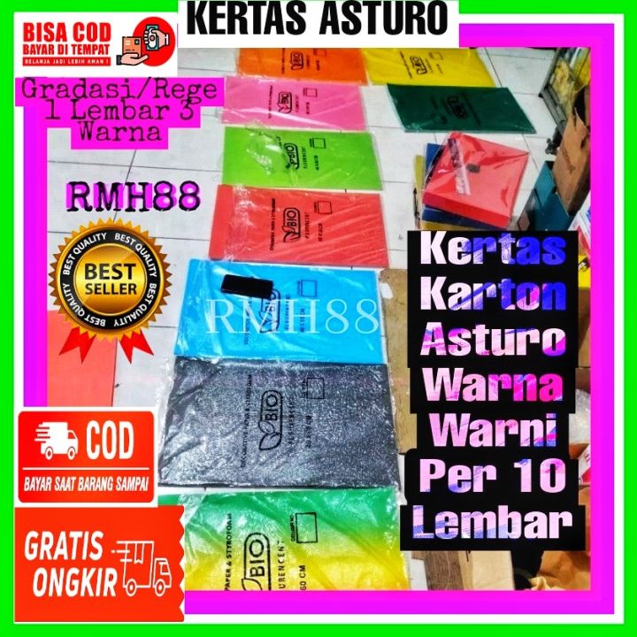 10 Lembar Kertas Karton Asturo Warna | Lazada Indonesia