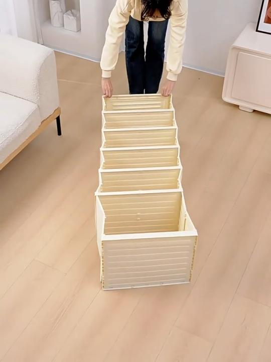 VISION Folding Shoe Cabinet Plastic Shoe Box Multi-layer Shoe Rack One ...