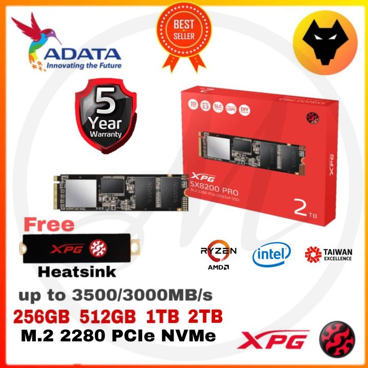 ADATA XPG SSD SX8200 Pro M.2 2280 XPG Gaming (256GB /512GB/1TB/2TB ...