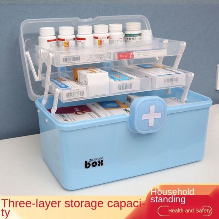 Multi-Functional Family Emergency Kit Box with Handle Medicine Chest ...