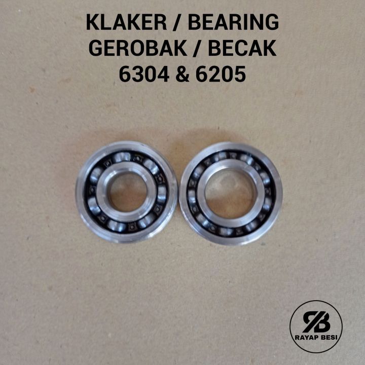 bearing/klaker roda gerobak becak 2pcs (6205&6304) luar dalem buat satu ...