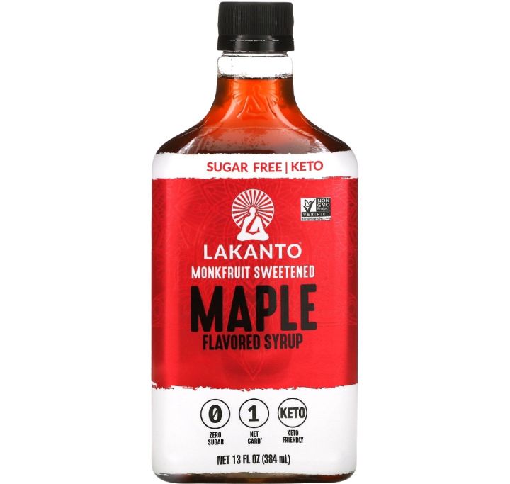 Lakanto, Monkfruit Sweetened Maple Flavored Syrup, Cinnamon Maple ...