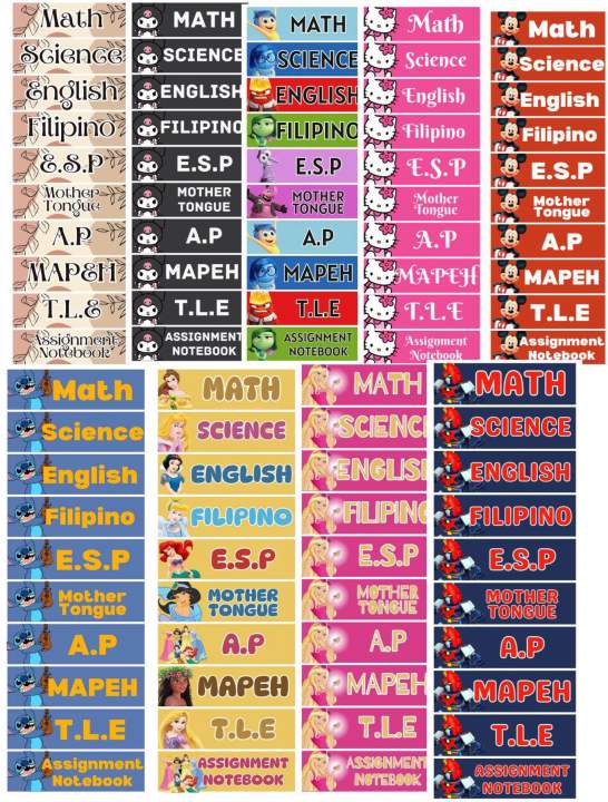 Subject Label Sticker - 10 subjects | Lazada PH