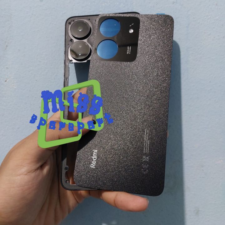 Casing Housing Redmi 13C fullset backdor Bazel Plus ring Kaca Kamera ...
