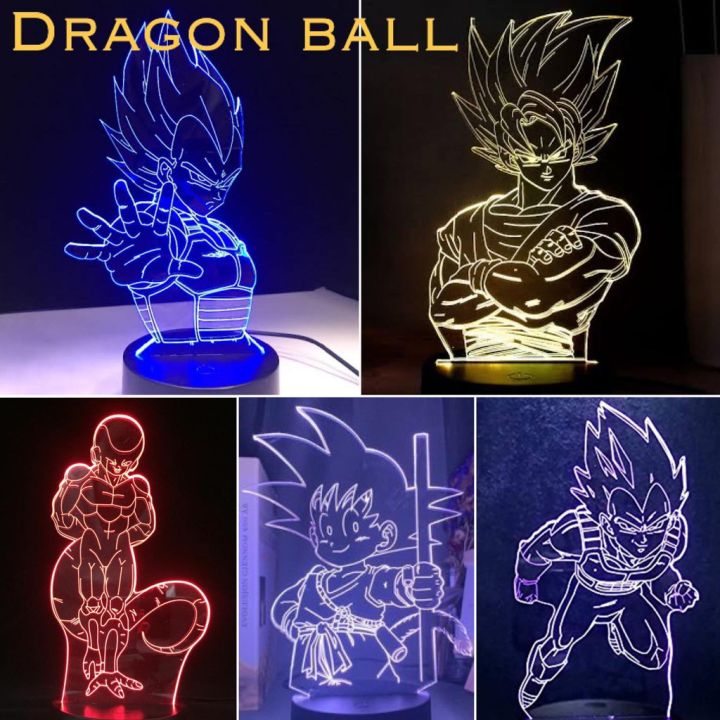 Dragon Ball Goku Vegeta Frieza Anime 3D Acrylic LED Lamp [single/7 ...