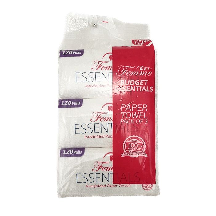Femme Interfolded Paper Towels 120 Pulls Tissue Pack Single or Pack of ...