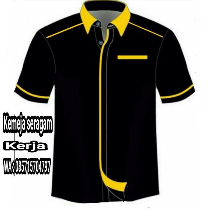 kemeja hitam list kuning | Lazada Indonesia