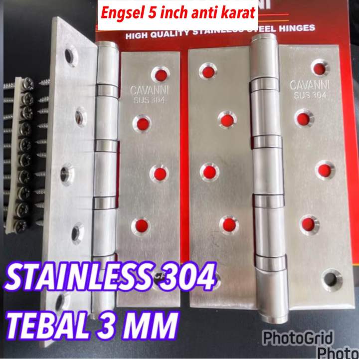 ENGSEL 5 INCH TEBAL STAINLESS STEEL SUS 304 ANTI KARAT/ Engsel 5 Inch ...