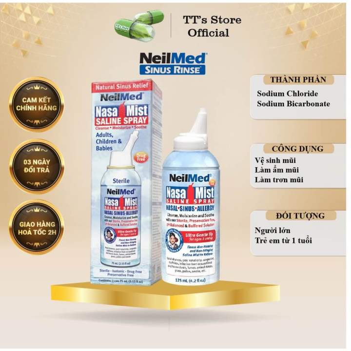 Dung dịch xịt rửa mũi NeilMed NasaMist Saline Spray Isotonic 75ml ...
