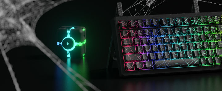 WOMIER 135 Keys Side Print Backlit Spider Web 5 Side Dye-Sub PBT Keycap ...