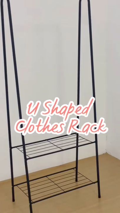 U Shape Metal Cloth Rack / Clothes Storage Rack / Floor Shelf Stand ...