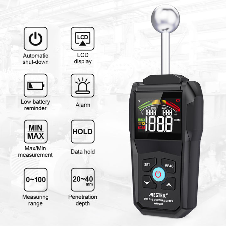 WM700B pengesan kelembapan kayu Pinless Moisture Meter Non-Destructive ...