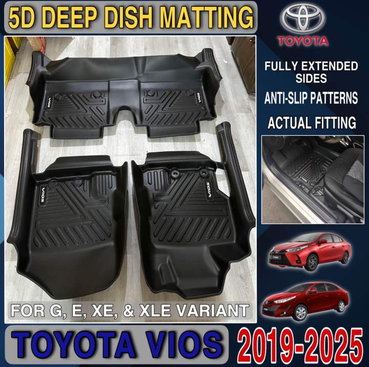 Toyota Vios 2019-2025 5D Deep Dish Matting | Lazada PH