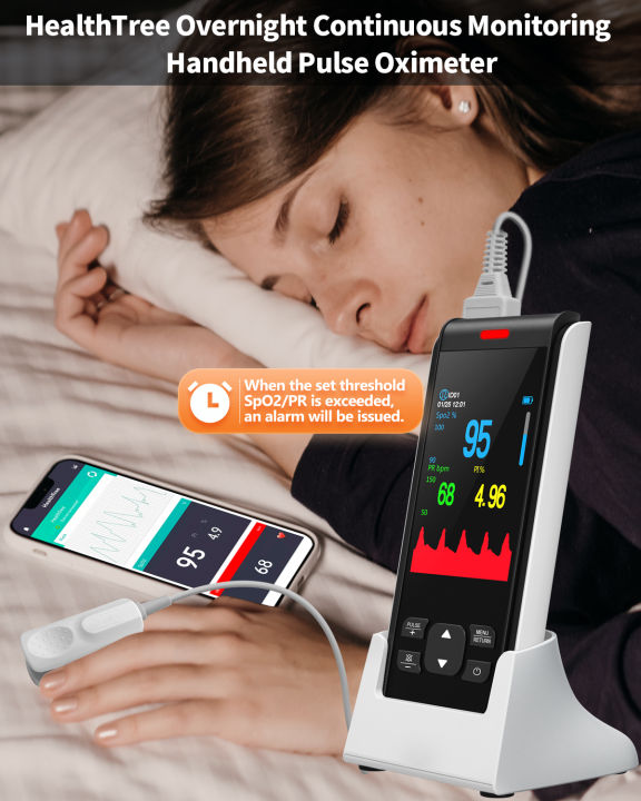 HealthTree Medical Handheld Pulse Oximeter Bluetooth APP Control ...