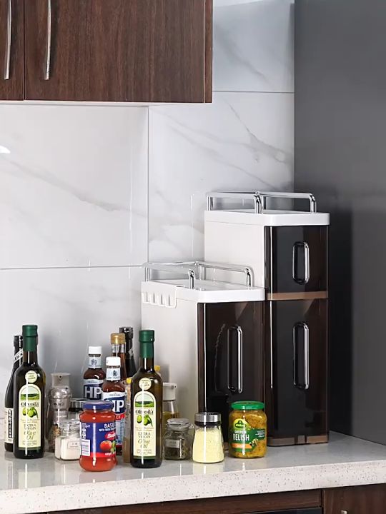 Kitchenut Kitchen Storage Rack Condiment Storage Box Countertop Storage ...